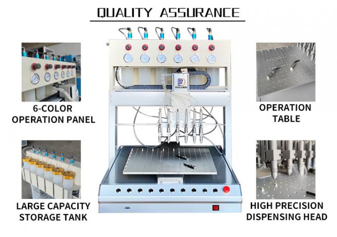 6 Colors Full Automatic Dispensing Machine Pvc Rubber Patch Machine